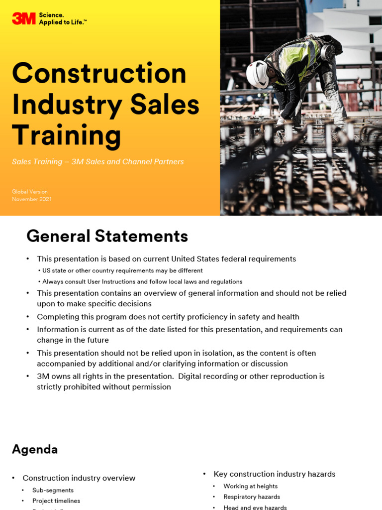 Construction Sales Training Overview | PDF | Personal Protective ...