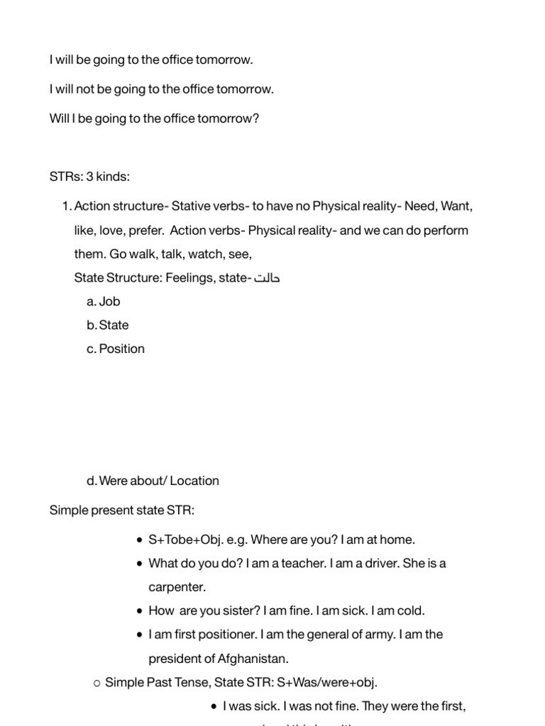 State Structure of Tenses | PDF