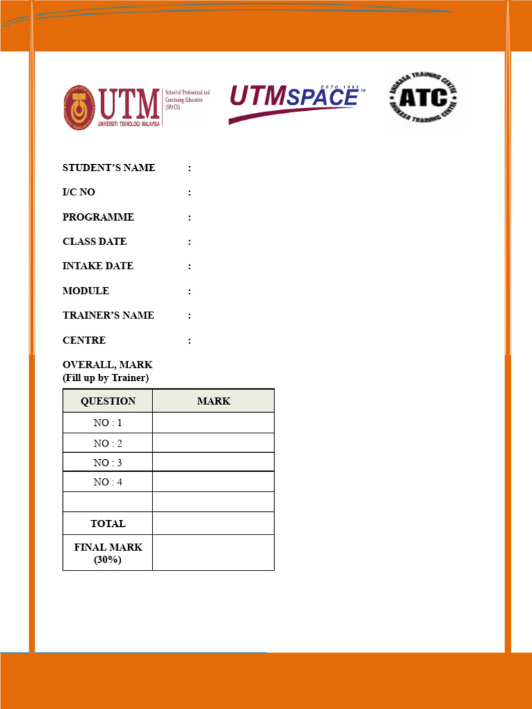 Cover Page New Utm | PDF