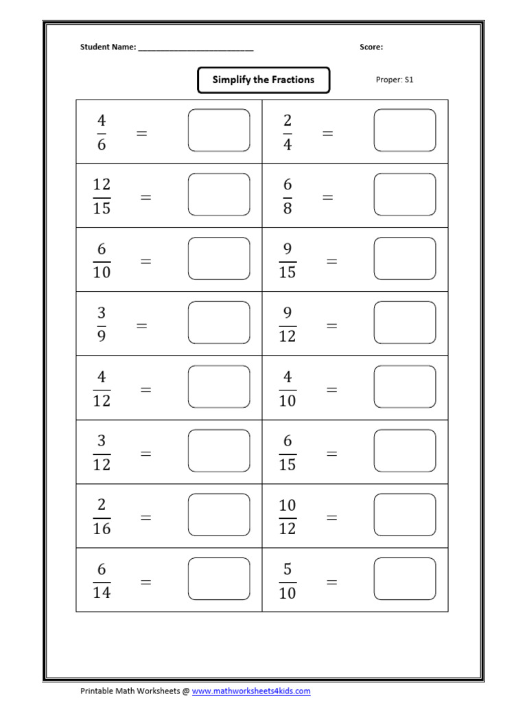 Fractions-Simplify (1) | PDF