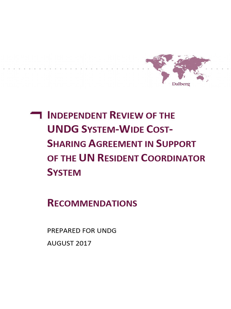 UNDG Cost-Sharing Agreement Review Recommendations | PDF | Budget | United Nations