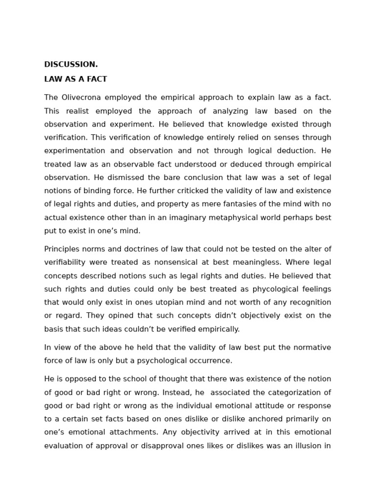 Olivecrona's Empirical Law Analysis | PDF | Existence | Empiricism