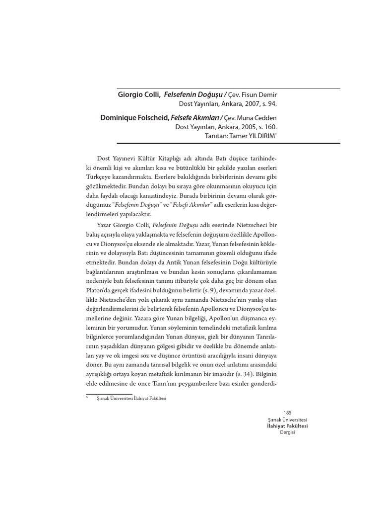 Felsefenin Do u u Felsefe Ak Mlar [ | PDF