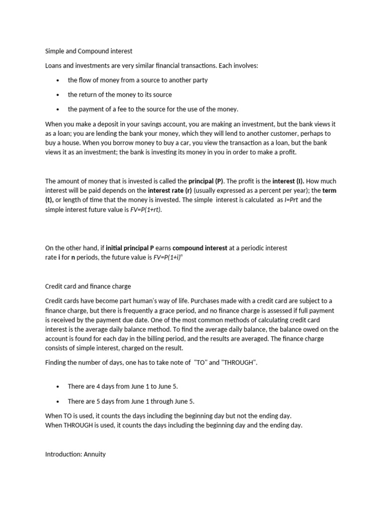 Simple and Compound Interest | PDF | Bonds (Finance) | Interest