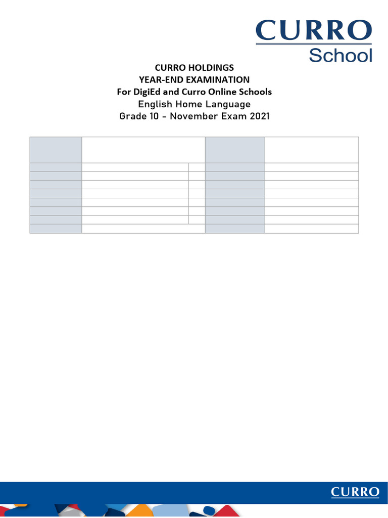 Gr10 - IEB - FinalExam - English HL - Paper1 - 2021 - QP | PDF | Poetry ...