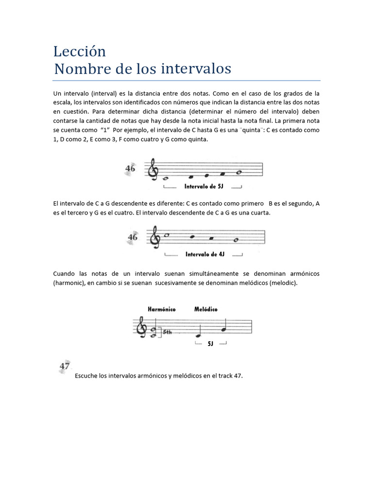 Intervalos Musicales: Justos y Mayores | PDF | Intervalo (música ...