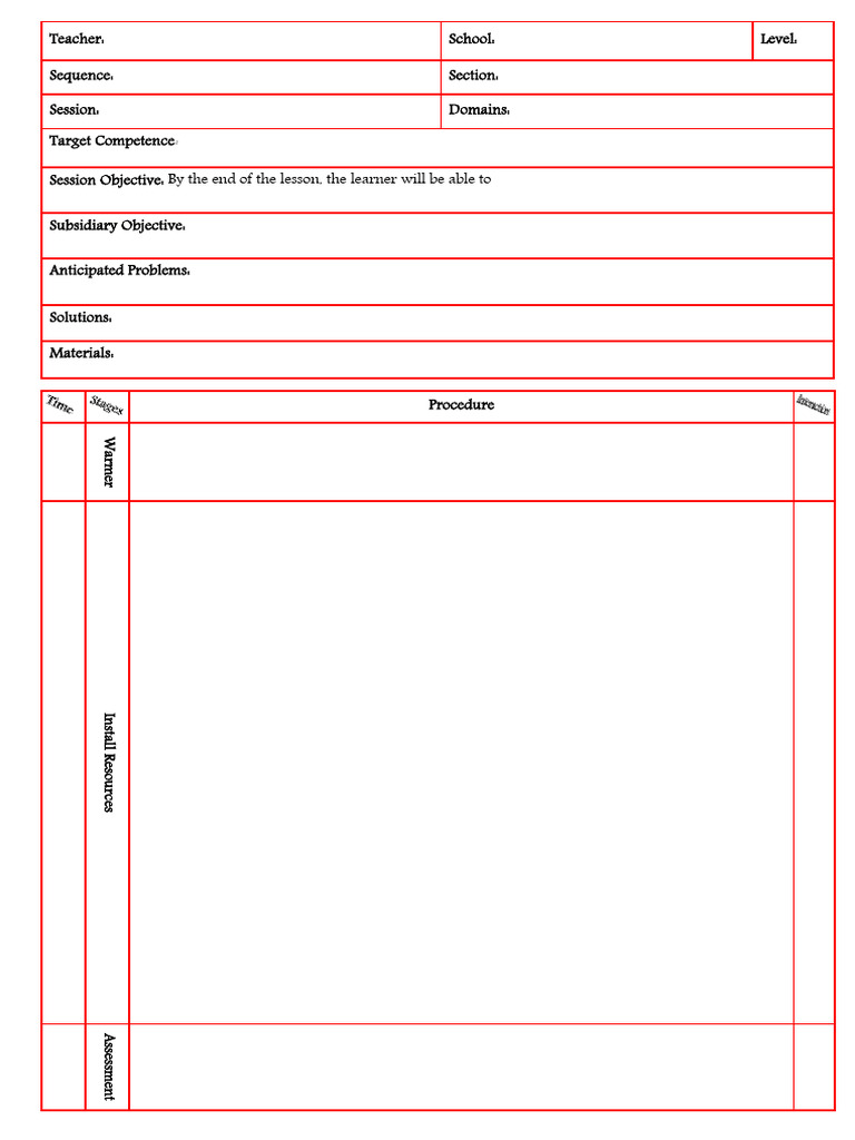 Lesson Plan Framework | PDF