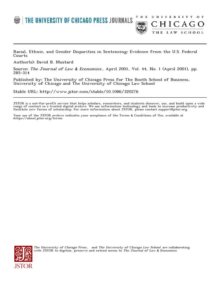 Racial, Ethnic, and Gender Disparities in Sentencing | PDF | United ...