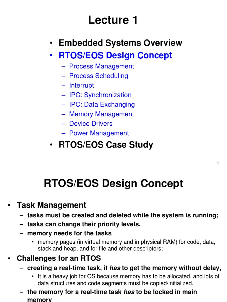 Embedded Systems Overview: - RTOS/EOS Design Concept | PDF | Scheduling (Computing ...
