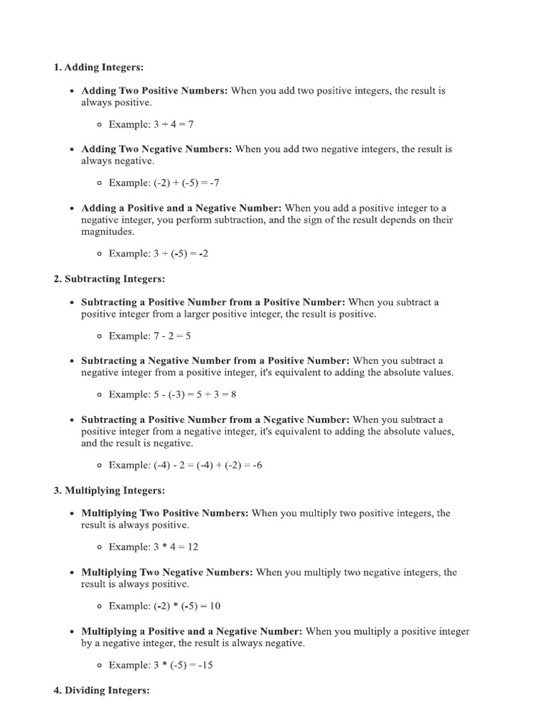 Adding Integers | PDF