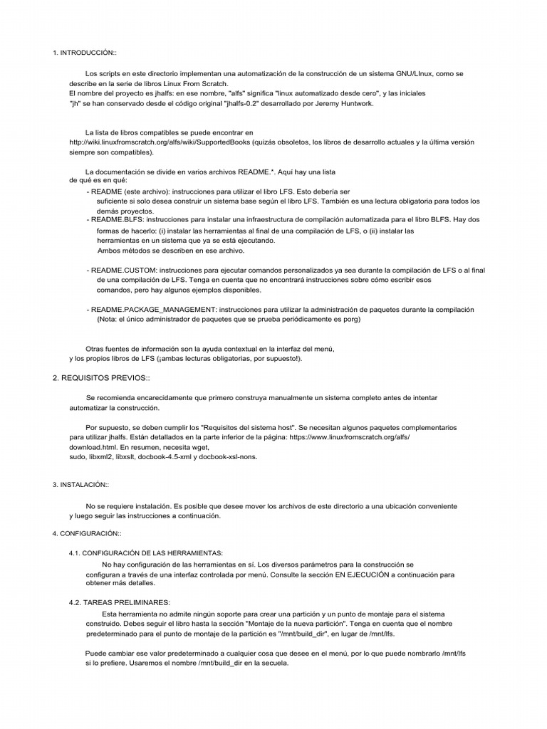 Guía de Automatización LFS/BLFS | PDF | Compilador | Archivo de computadora