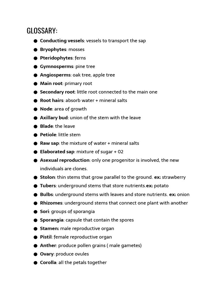 Glossary Biología 1eso | PDF