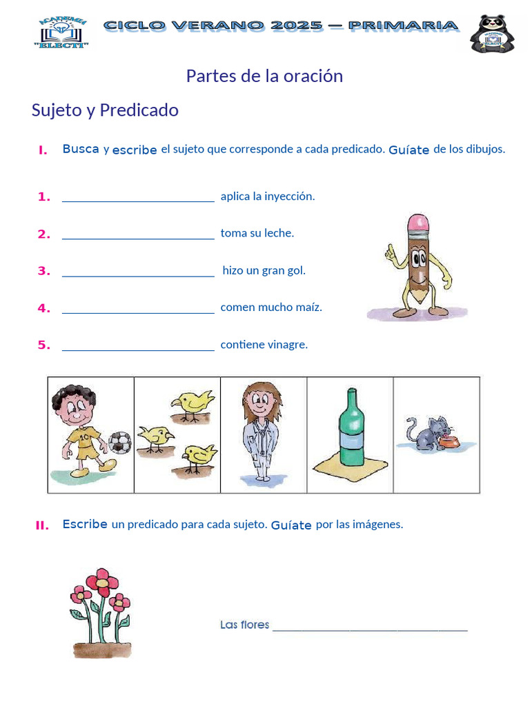 Ejercicios de Sujeto y Predicado | PDF