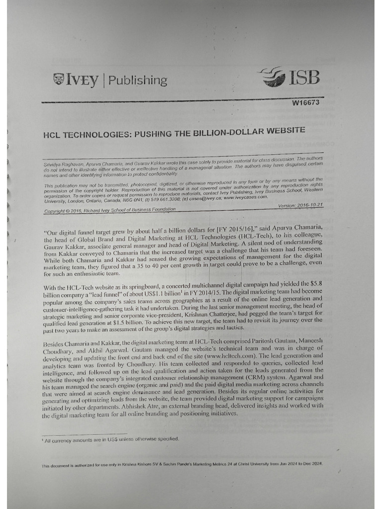 HCL Technology Case (MM) | PDF