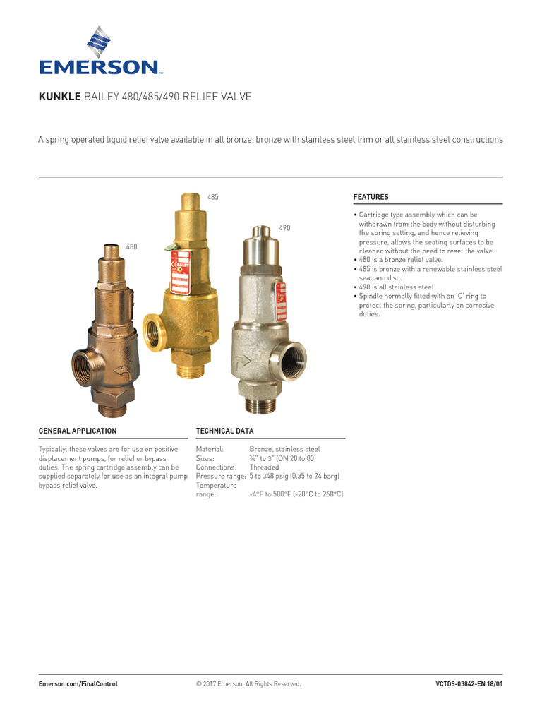Data Sheet PSV Kunkle Bailey 490 | PDF | Valve | Stainless Steel