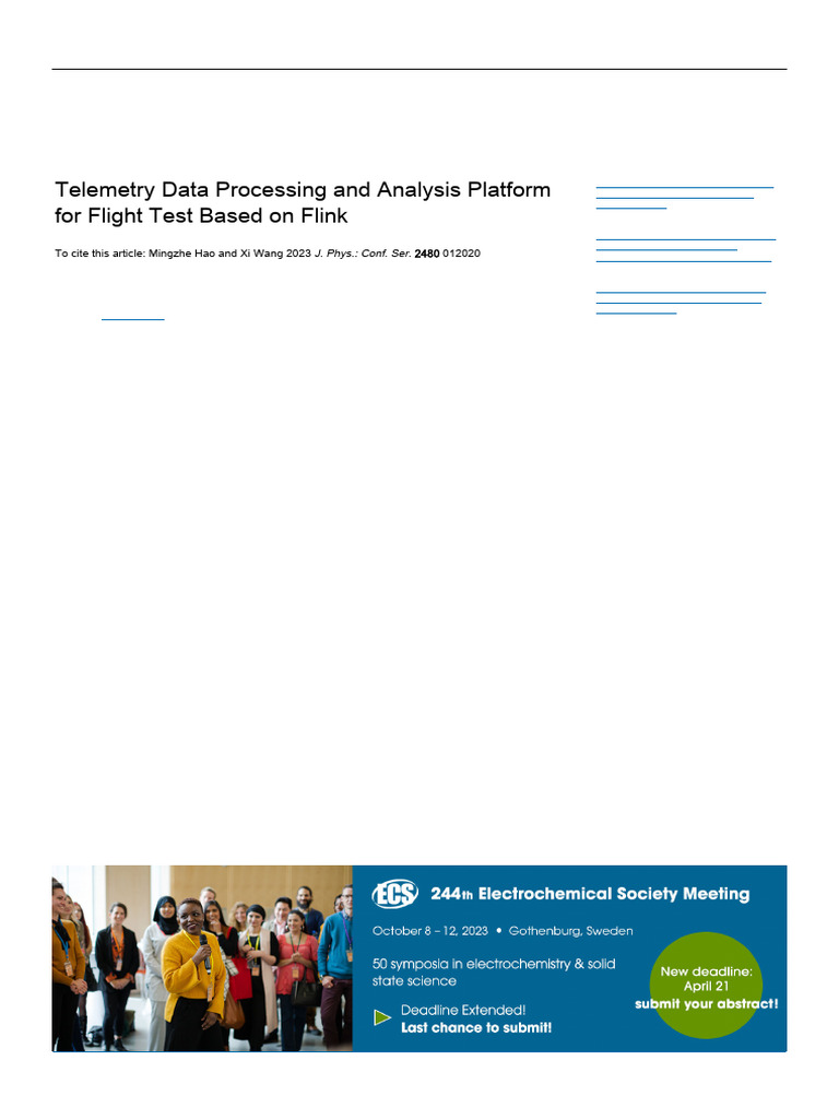 Telemetry Data Processing and Analysis Platform Fo | PDF | Telemetry | Apache Hadoop