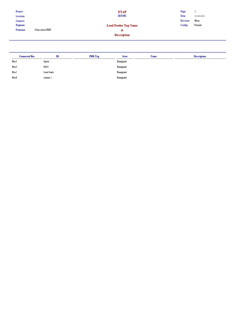 Note Calcul - Load Description | PDF