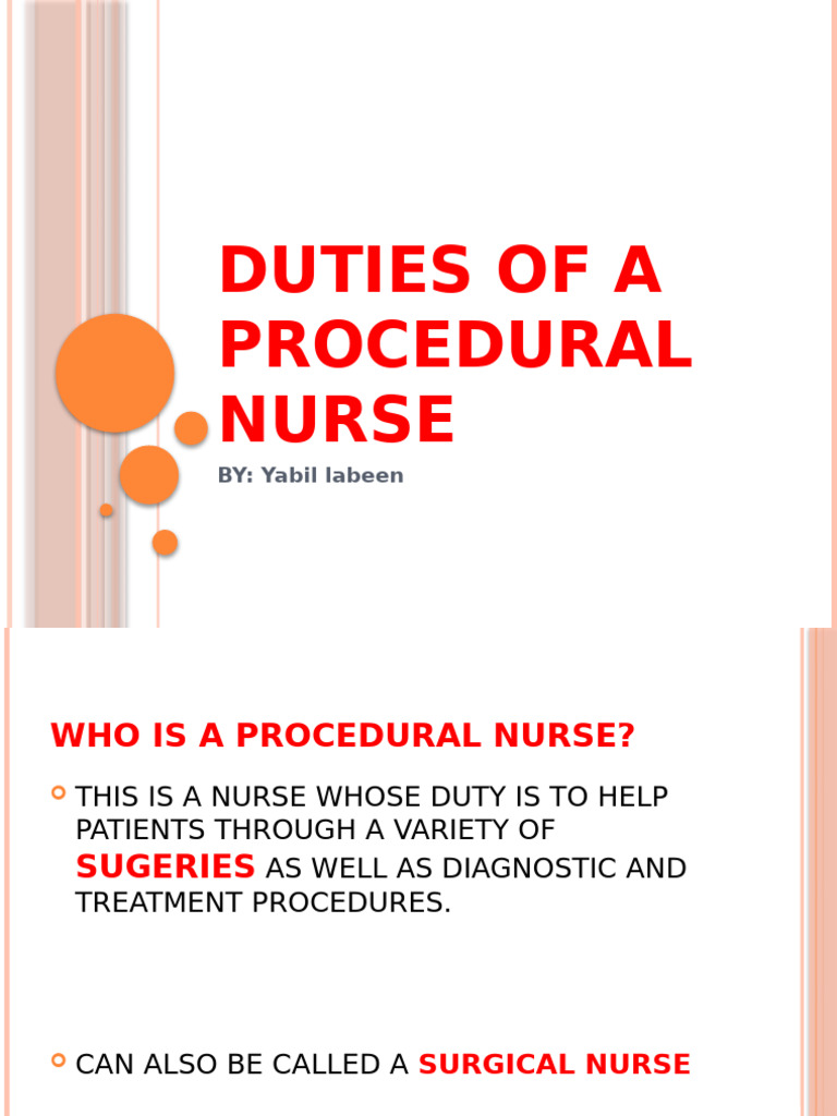 Duties of A Procedural Nurse | PDF