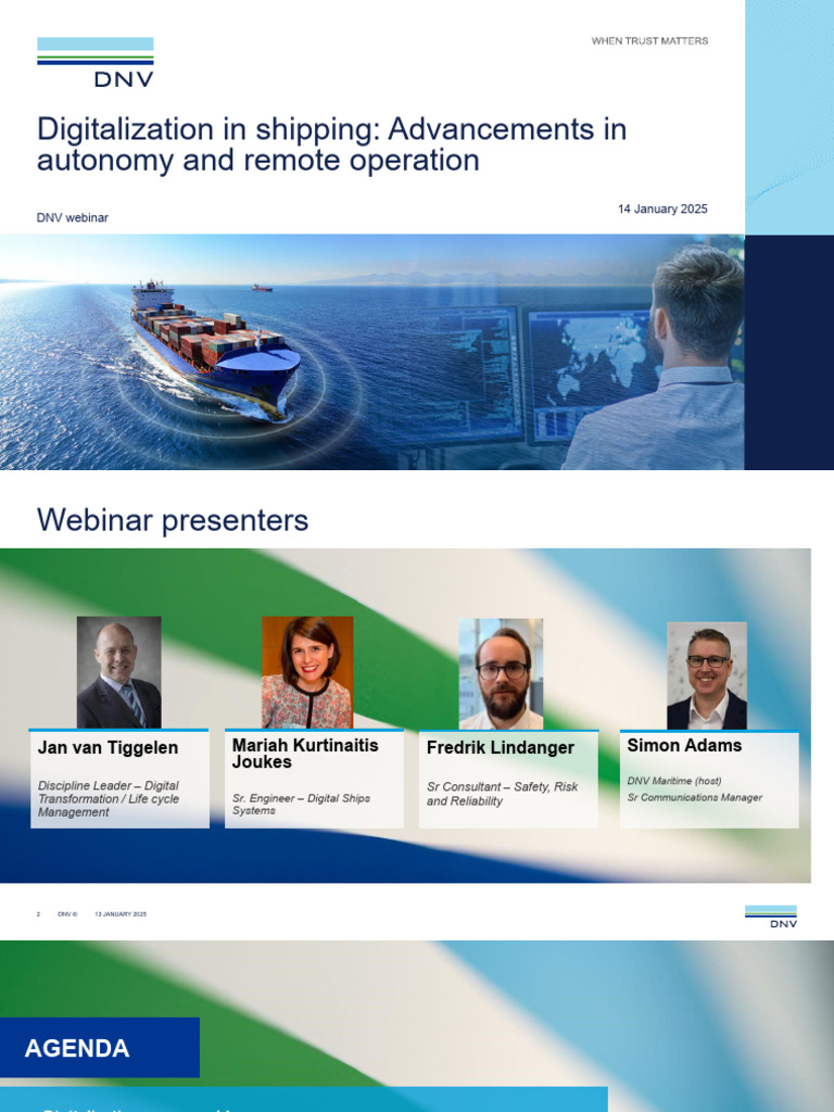 Webinar Digitalization in Shipping | PDF | Risk | Ships