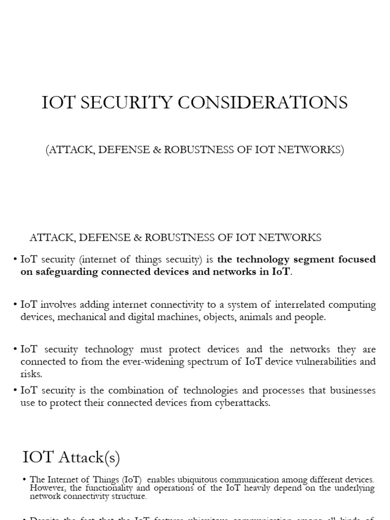 Iot Security Considerations | PDF | Internet Of Things | Computer Security