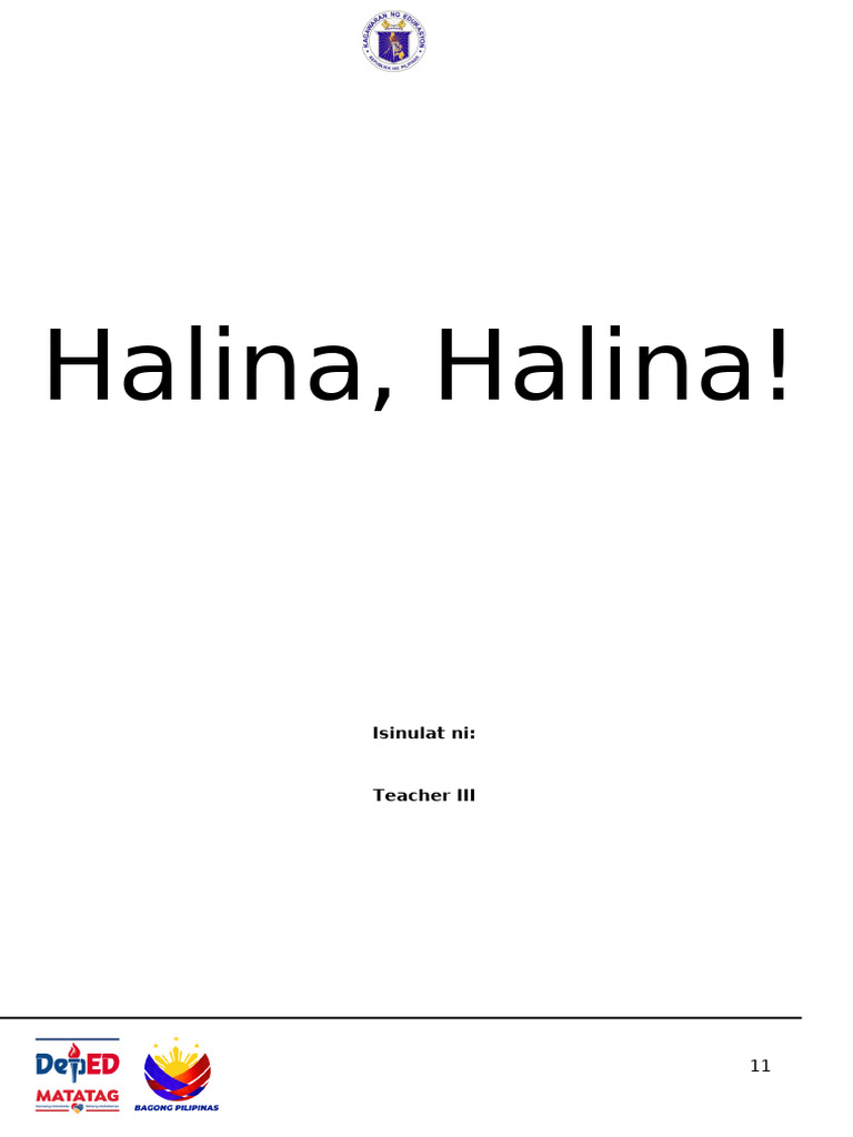 Halina, Halina Likhang Kwento Ni Maam Grid | PDF