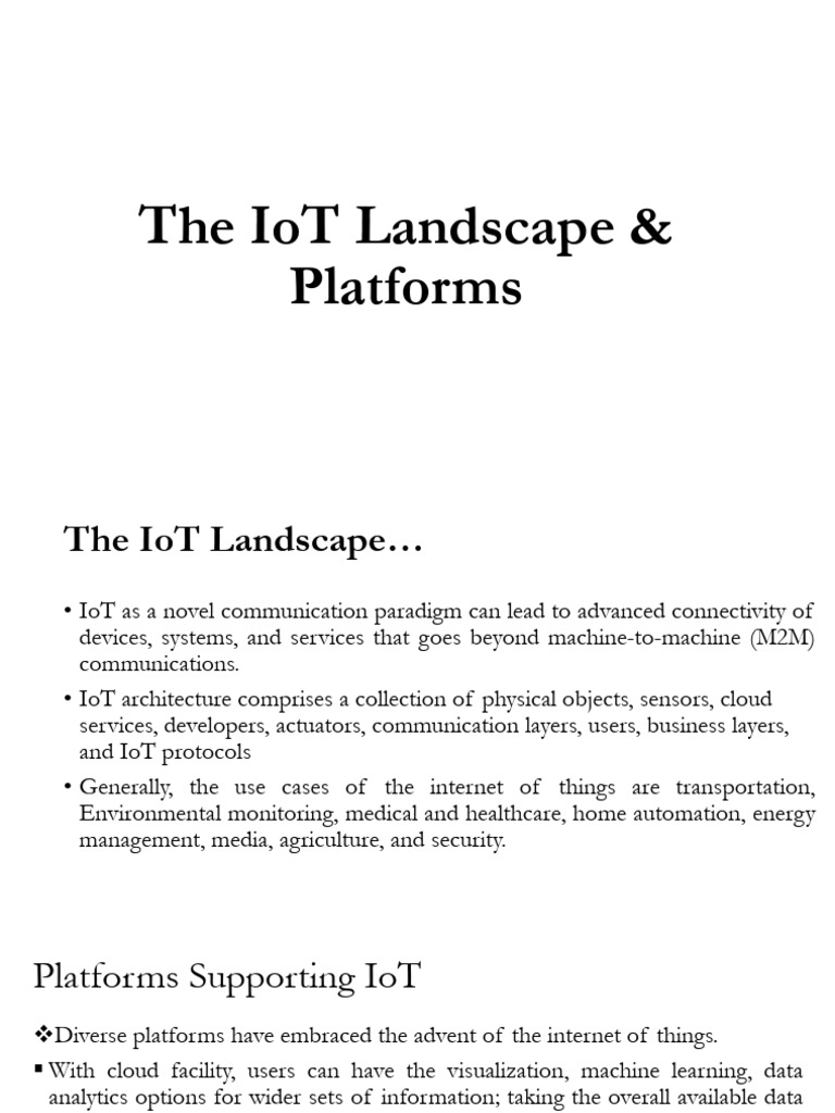 The IoT Landscape and Platforms Note 2 | PDF | Internet Of Things ...