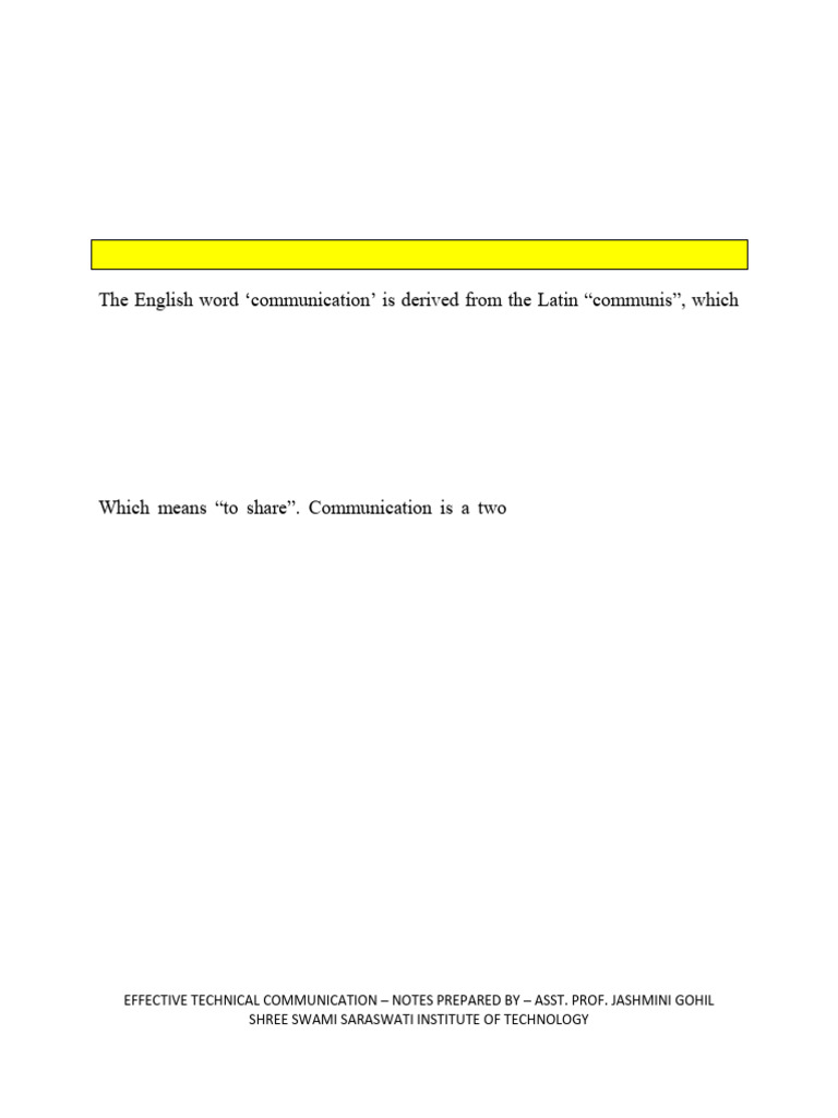 ETC UNIT 1 and 3 | PDF | Communication | Nonverbal Communication