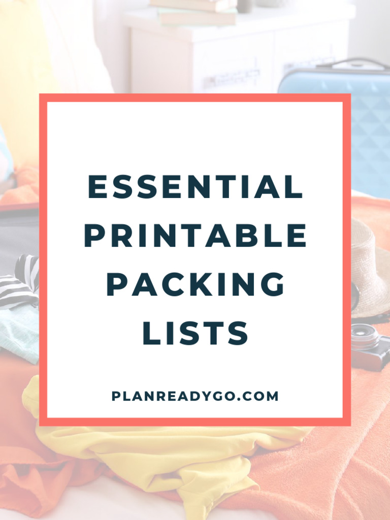 Printable Packing List Bonus Pack - Planreadygo | PDF