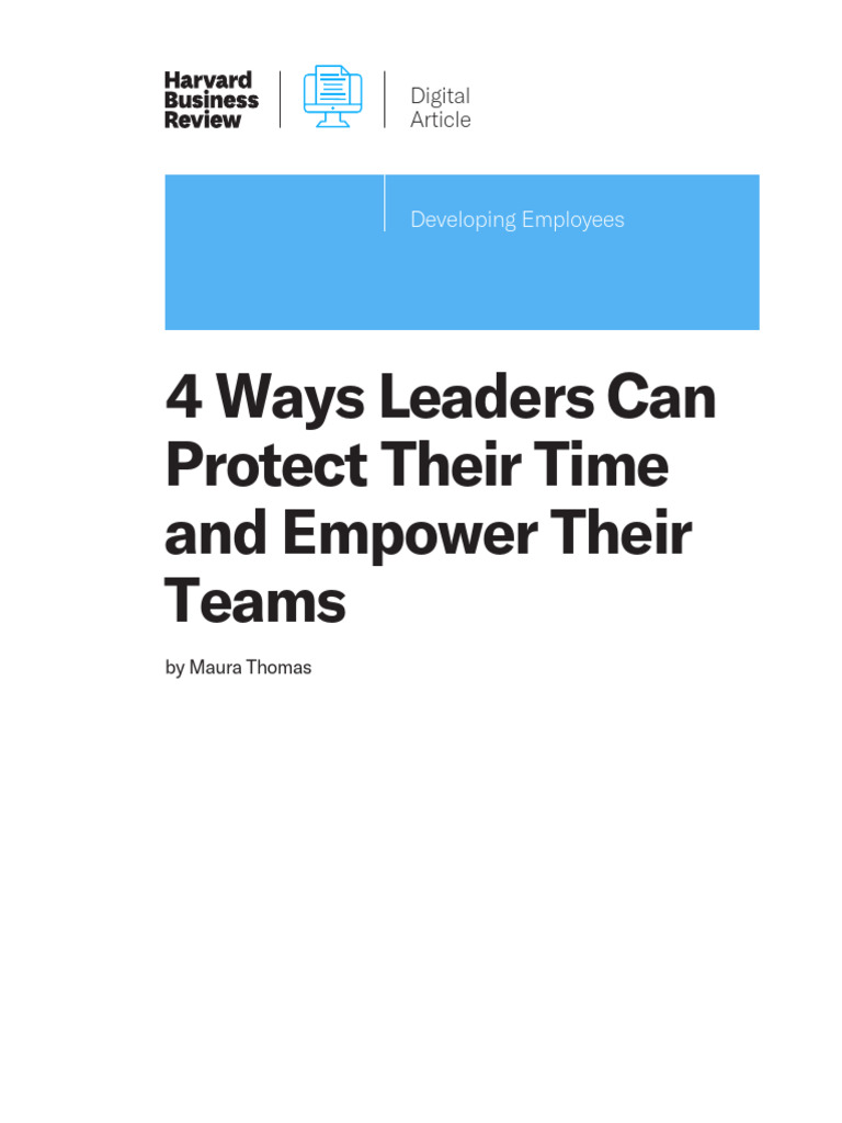 R9_4 Ways Leaders Can Protect Their Time and Empower Their Teams | PDF ...
