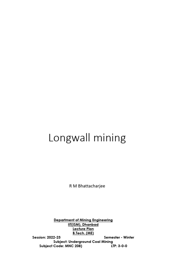 Longwall Mining Part 1 | PDF