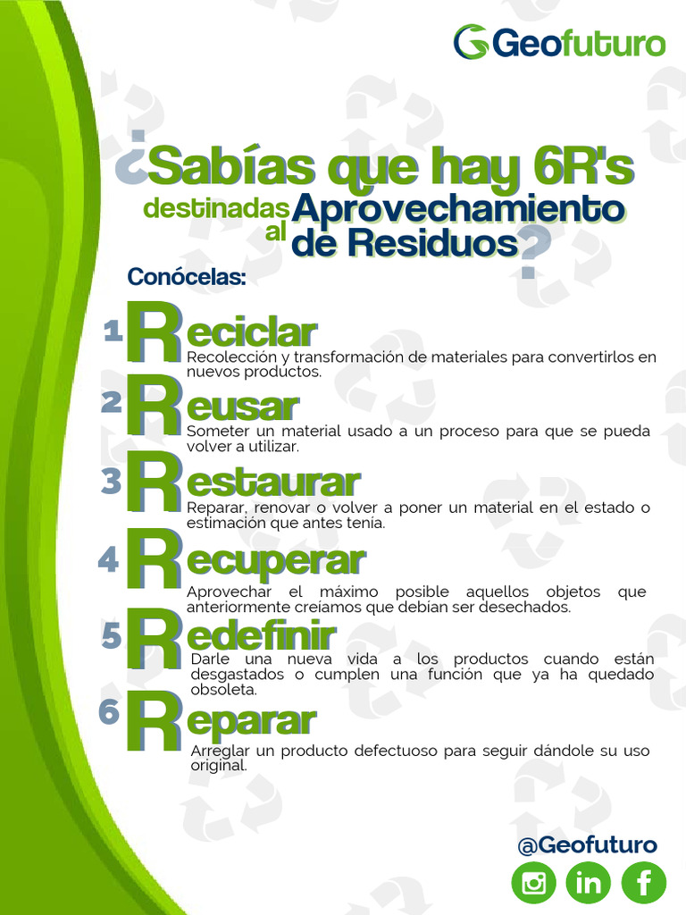 Las 6R's del Aprovechamiento de Residuos | PDF