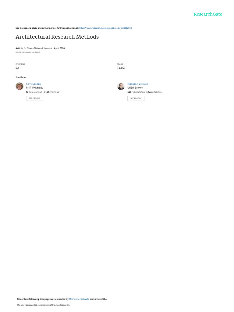 Architectural Research Methods | PDF | Methodology | Quantitative Research