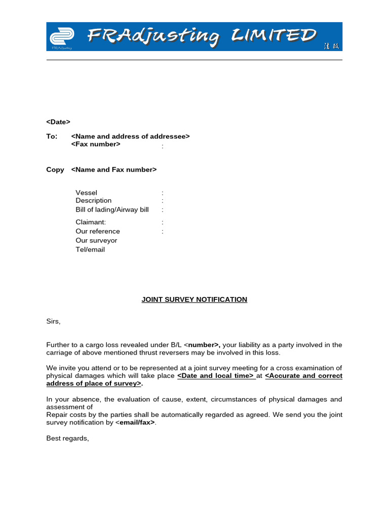 Template-Joint Survey Notification | PDF
