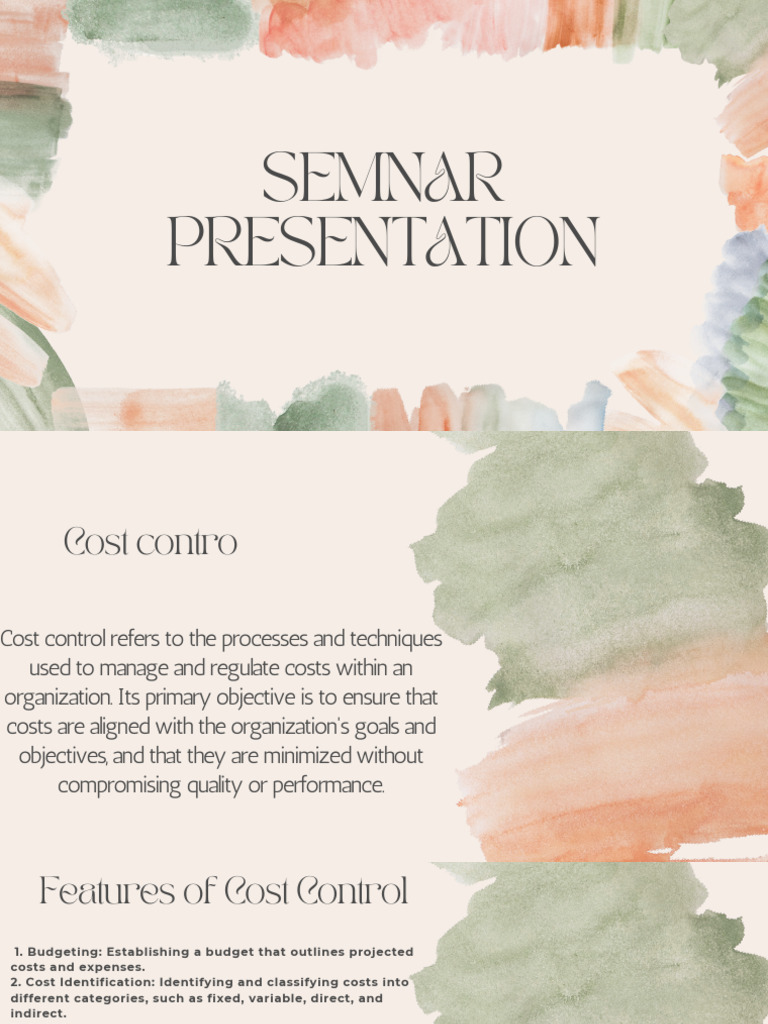 semnar Presentation.pdf cost control | PDF