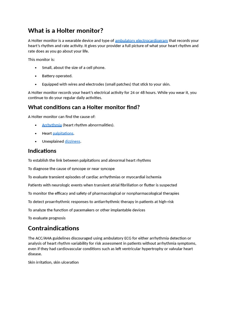 Understanding Holter Monitors: Uses & Types | PDF | Hypertension ...