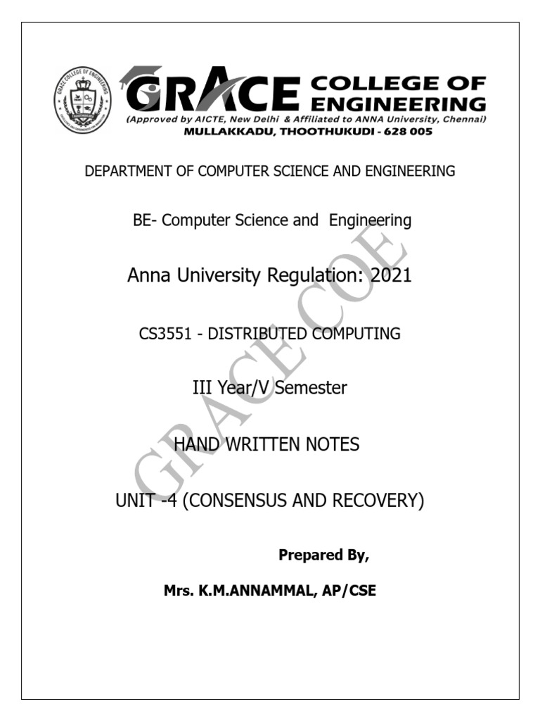 V Cse Cs3551 DC Unit-4 | PDF