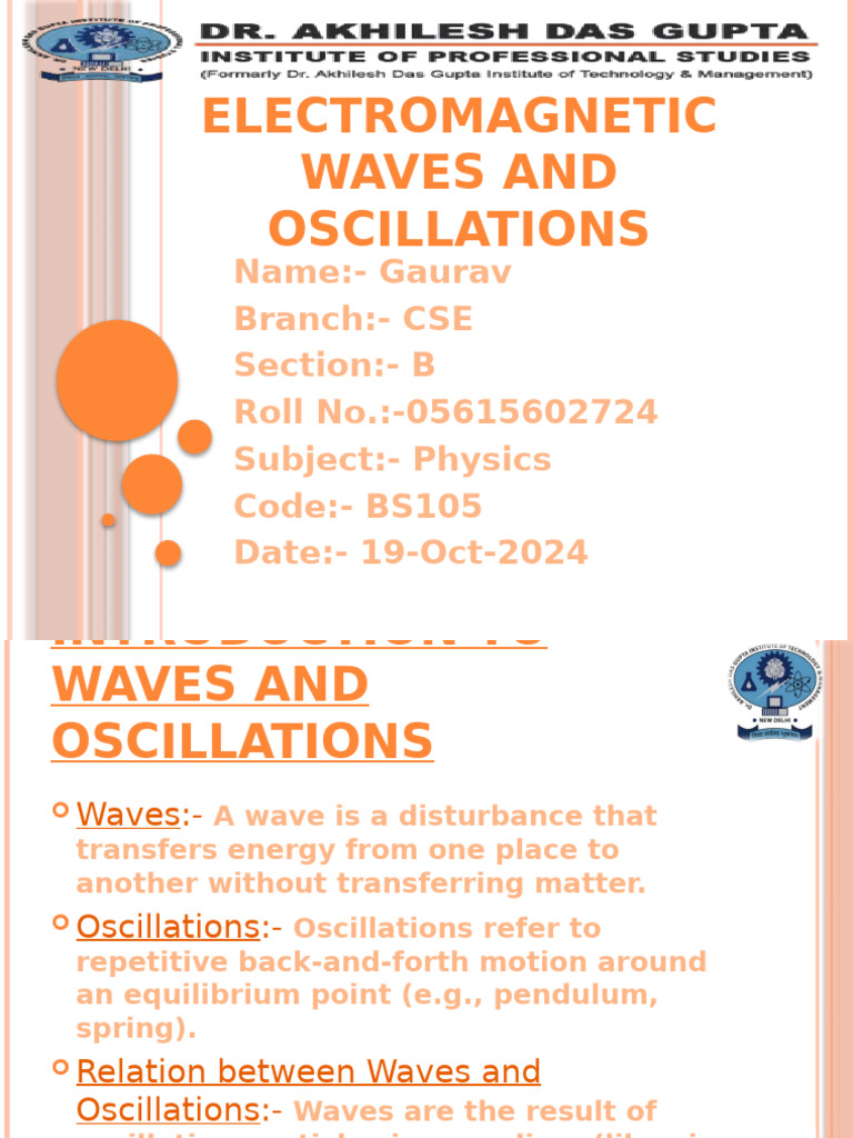 Electromagnetic Waves and Oscillations | PDF | Electromagnetic Radiation | Waves