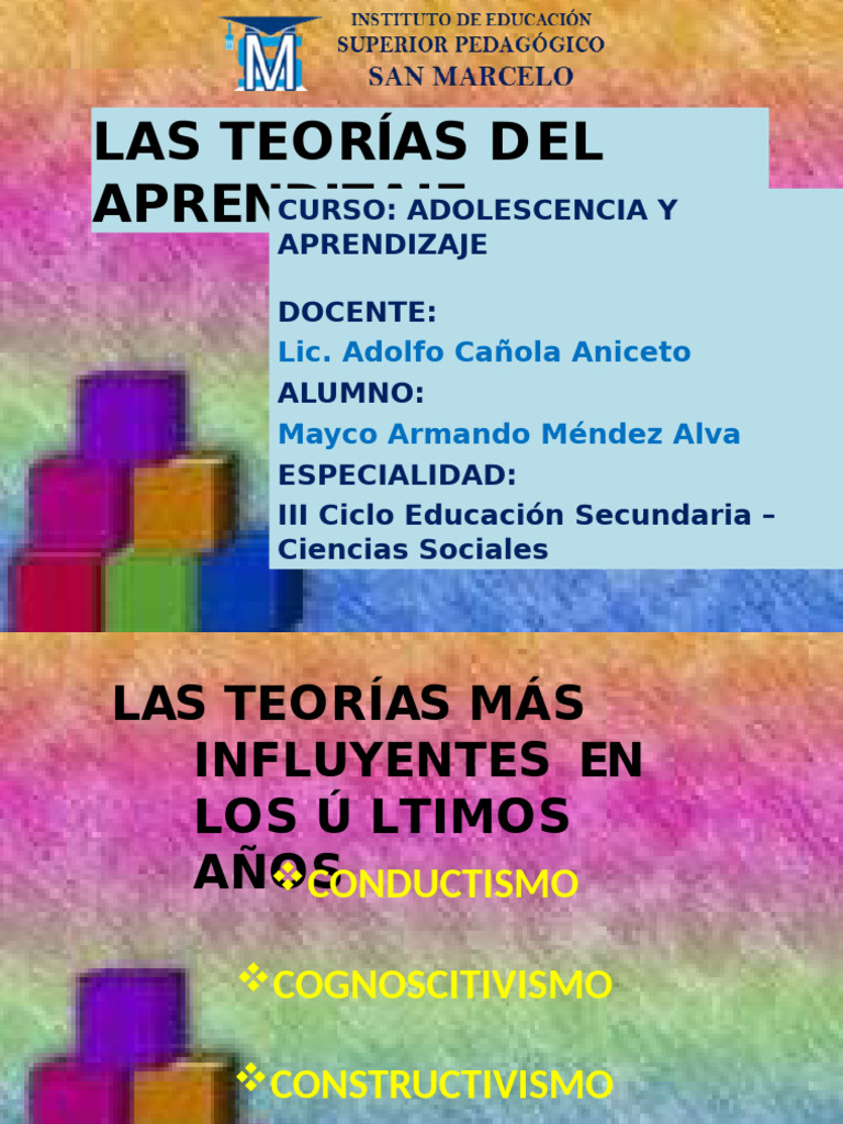 Aprendizaje - Mayco Méndez Alva - Adolescencia y Aprendizaje | PDF | Aprendizaje | Conocimiento