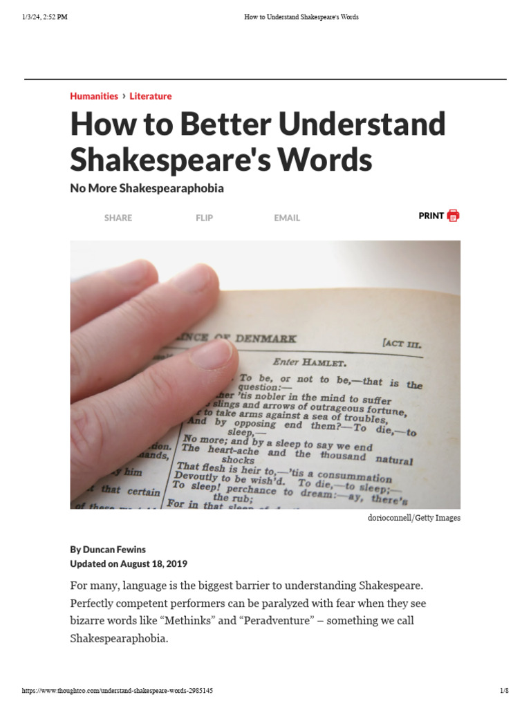 How to Better Understand Shakespeare's Words | PDF | Thou | Linguistics