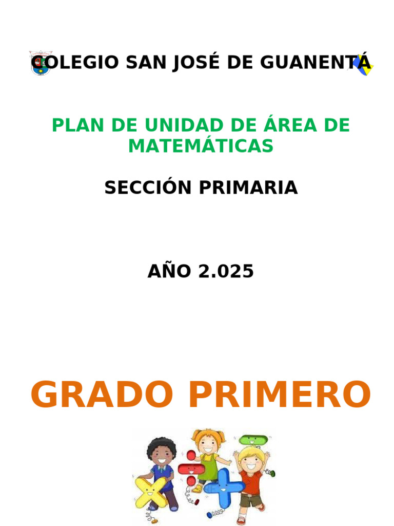 Plan de Matemáticas Primer Grado 2025 | PDF | Aprendizaje | Hipótesis