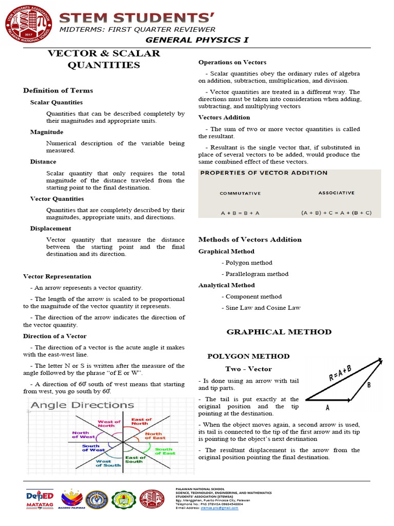 GEN PHYSICS 1 - Vector Scalar Quantities | PDF | Euclidean Vector | Mathematics