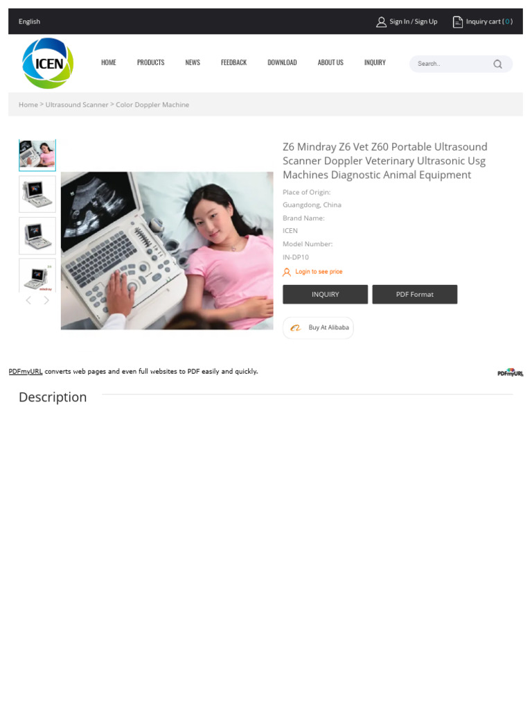 Www Icenteco Com Products z6 Mindray z6 Vet z60 Portable Ultrasound Scanner Doppler Veterinary ...