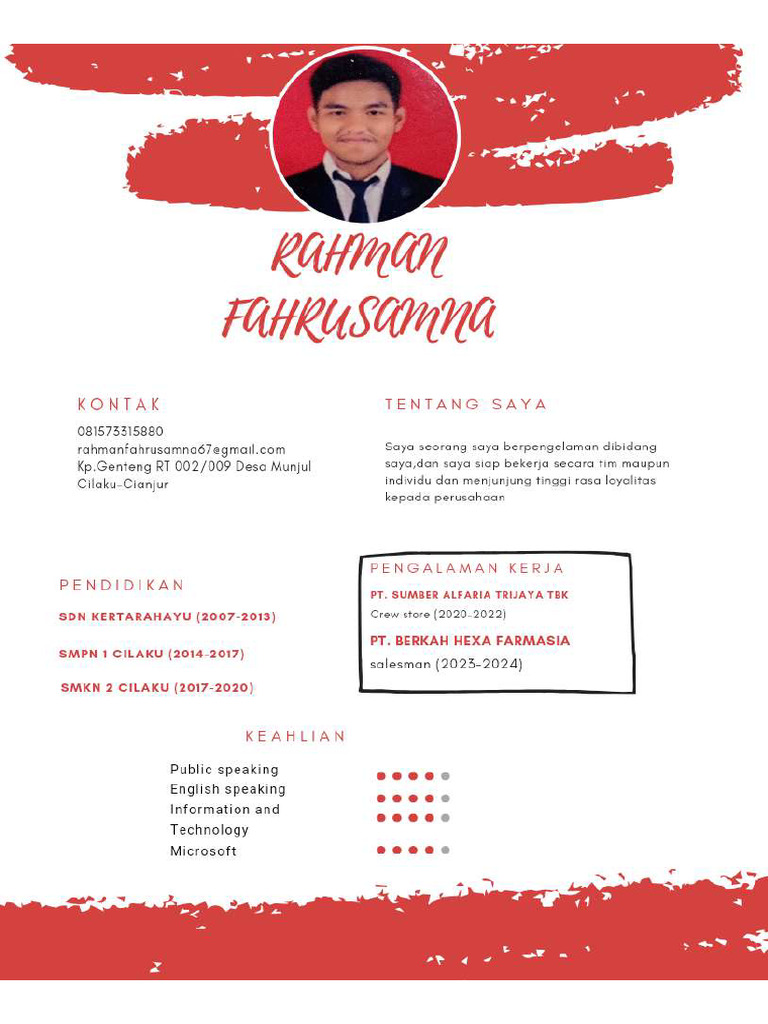 Cv Rahman Fahrusamna1 | PDF