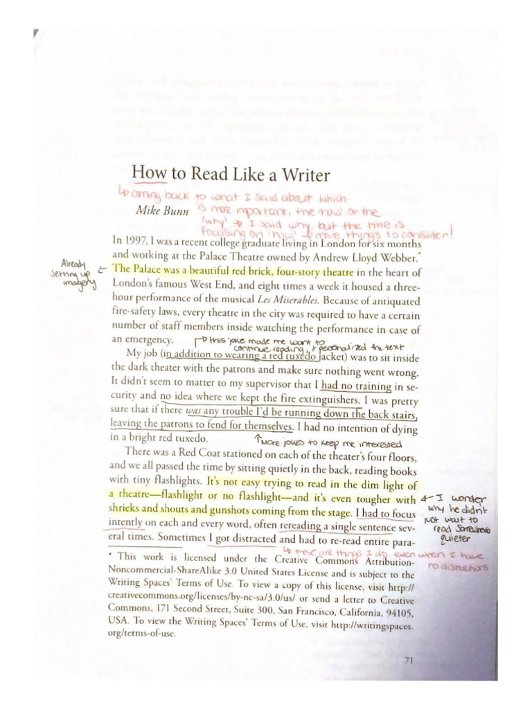 How to Read Like a Writer | PDF