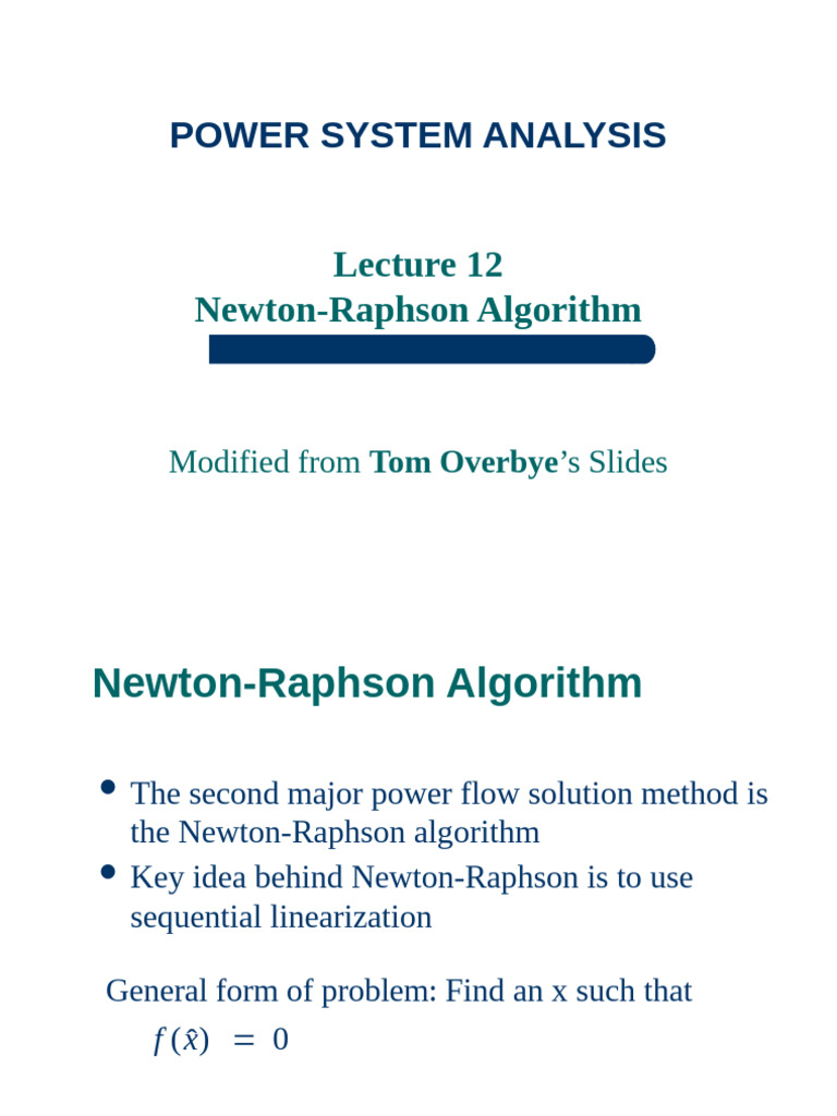 Lec12 - Power Flow-2 NR | PDF | Applied Mathematics | Analysis