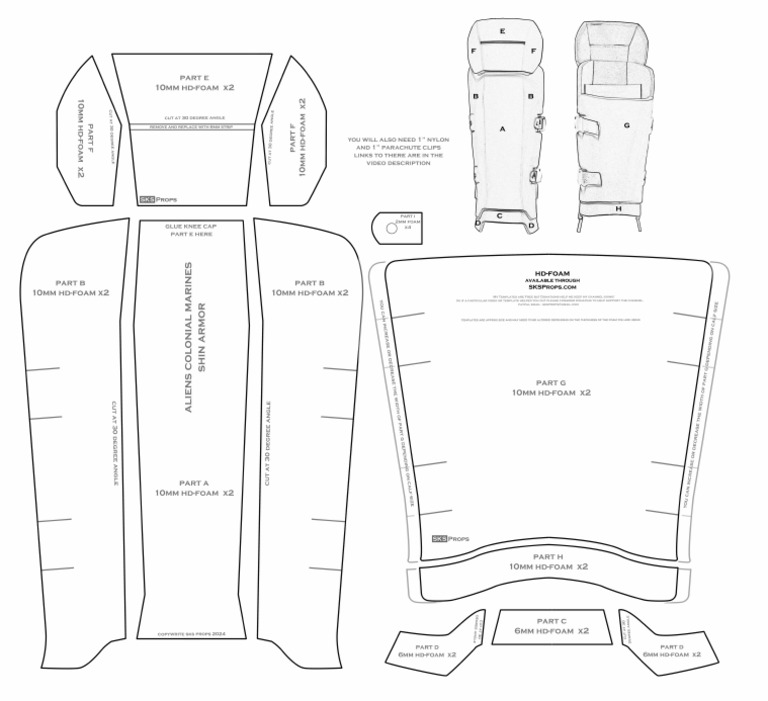 Cosplay Shin Armor Template SKS Props | PDF