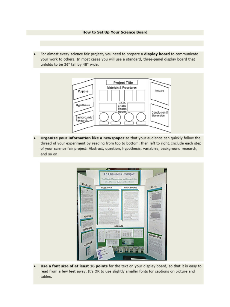 Display Board Example For Science Fair | PDF | Adhesive