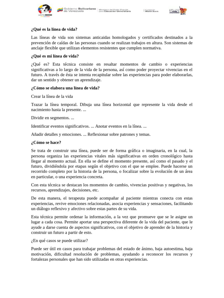 Qué Es La Línea de Vida | PDF