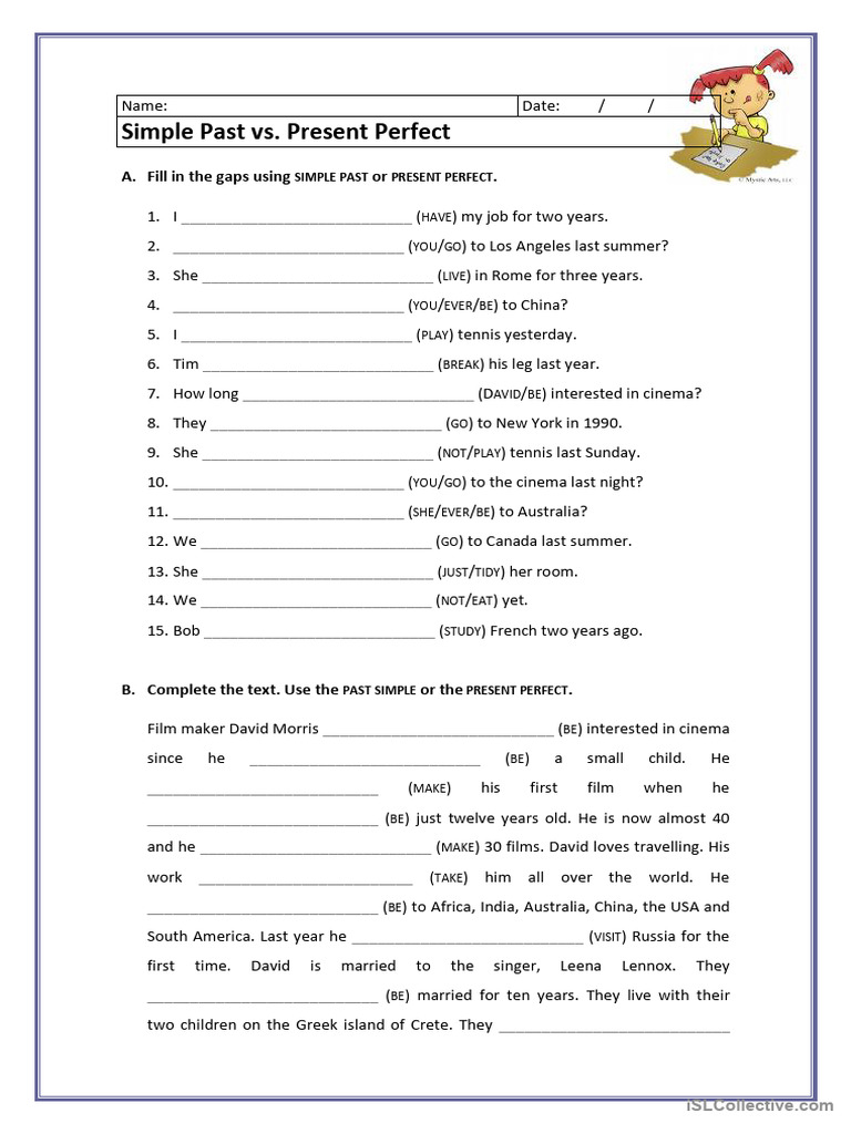 Simple Past vs. Present Perfect Exercises | PDF