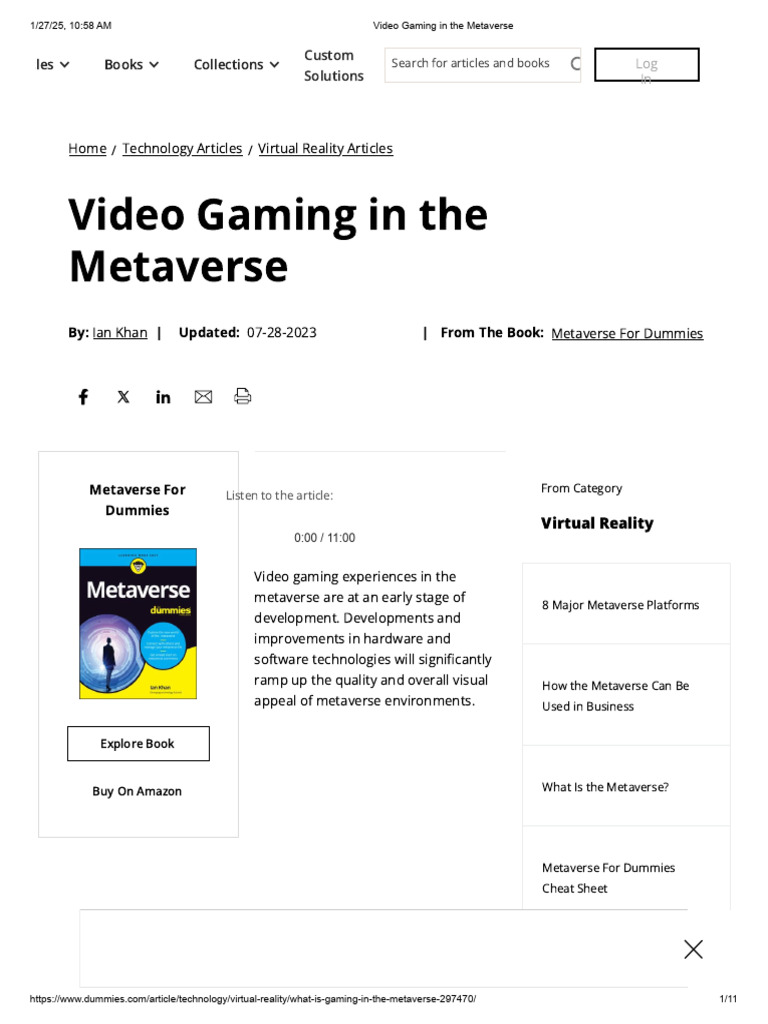 Video Gaming in The Metaverse | PDF | Internet Of Things | Virtual Reality